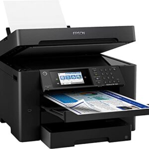 Epson Workforce Pro WF-7840 Wireless Wide-Format All-in-One Color Inkjet Printer - Print Scan Copy Fax - 4.3" LCD, 25 ppm, 4800 x 2400 dpi, 13" x 19", 50-Sheet ADF, Auto 2-Sided Printing, Ethernet