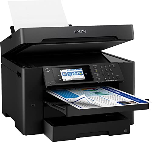 Epson Workforce Pro WF-7840 Wireless Wide-Format All-in-One Color Inkjet Printer - Print Scan Copy Fax - 4.3" LCD, 25 ppm, 4800 x 2400 dpi, 13" x 19", 50-Sheet ADF, Auto 2-Sided Printing, Ethernet