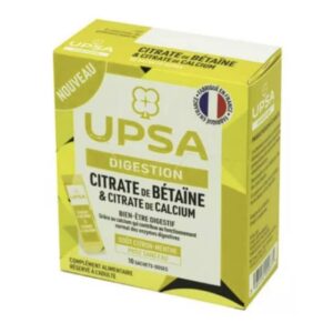 Betaine & Calcium Citrate by UPSA France for Digestive Comfort-Pack of 10 Sachets Doses