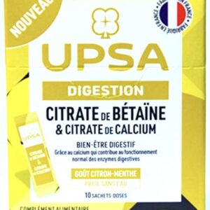 Betaine & Calcium Citrate by UPSA France for Digestive Comfort-Pack of 10 Sachets Doses