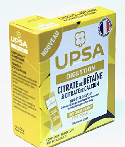 Betaine & Calcium Citrate by UPSA France for Digestive Comfort-Pack of 10 Sachets Doses