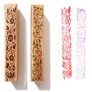 2 pcs wooden stamps set rectangle vintage border rubber stamps for card making wooden rubber stamps for diy craft card making letters diary craft scrapbooking