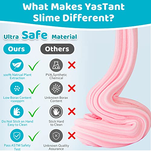 YasTant Butter Slime Kit for Girls and Boys, Safe and Fluffy Cloud Slime for Kids, Stress Relief Kids Slime Toy for Adults Anxiety, Stretchy and Non-Sticky Slime Pack of 6