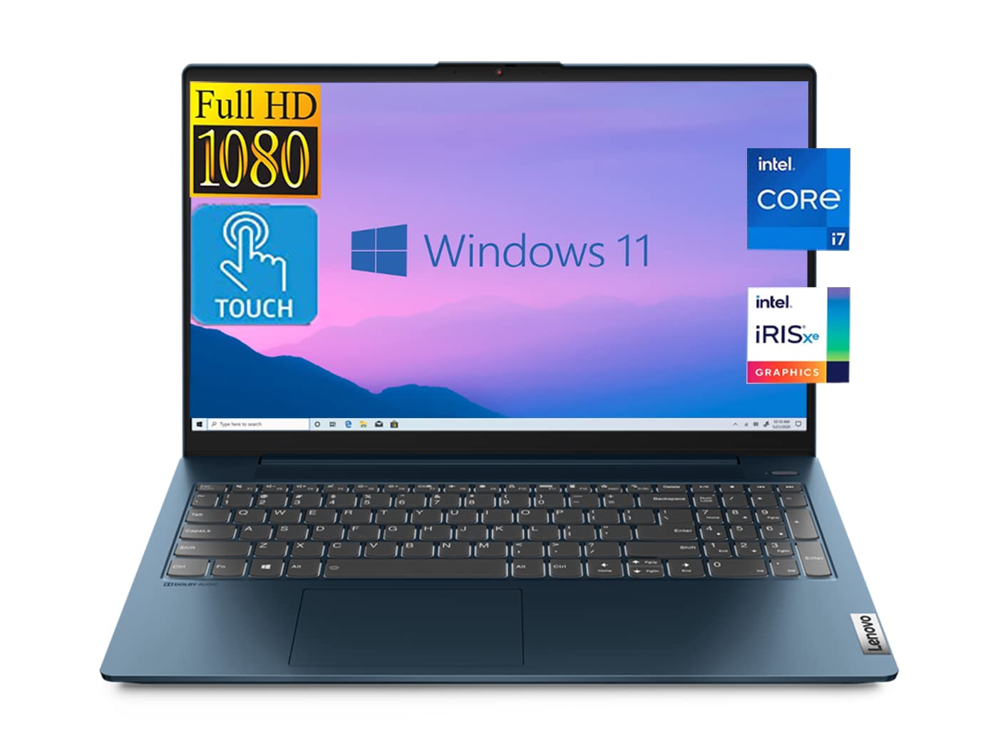 2022 Newest Leonvo IdeaPad 5 Laptop, 15.6 inch FHD Touchscreen, Intel Core i7-1165G7,12GB RAM, 512GB SSD, Backlit Keyboard, Fingerprint Reader, Wi-Fi 6, Bluetooth, Windows 11 Home, Bundle with JAWFOAL