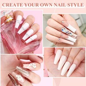 Saviland Acrylic Powder Set - 3 Colors Clear White Pink Acrylic Powder, Professional Acrylic Nail Powder Polymer for Nail Extension & Carving French Manicure 28+ days Long Lasting