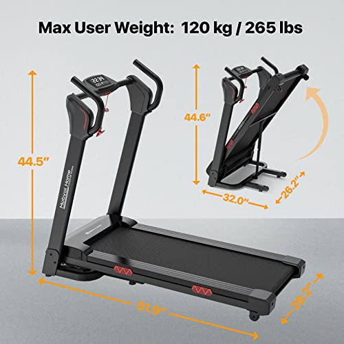 Mobvoi Home Treadmill Incline 3HP Folding 15% Inclines with Bluetooth Workout App Easy Assembly LED Monitor Walking Running Machine for Gym Indoor Exercise Fitness 25 Preset Program