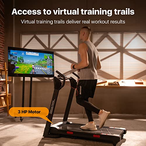 Mobvoi Home Treadmill Incline 3HP Folding 15% Inclines with Bluetooth Workout App Easy Assembly LED Monitor Walking Running Machine for Gym Indoor Exercise Fitness 25 Preset Program