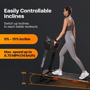 Mobvoi Home Treadmill Incline 3HP Folding 15% Inclines with Bluetooth Workout App Easy Assembly LED Monitor Walking Running Machine for Gym Indoor Exercise Fitness 25 Preset Program