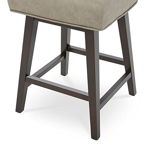 CHITA Modern 26" Counter Height Swivel Barstool Set of 2, Comfortable Faux Leather Swivel Stool, Stone Grey