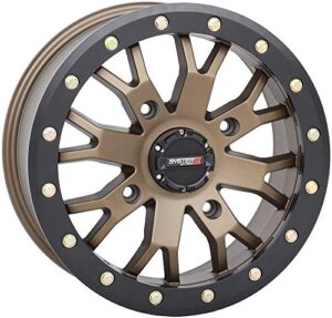 system 3 sb-4 beadlock 14x7 atv/utv wheel - bronze (4/137) 6+1 [14s3-3237]