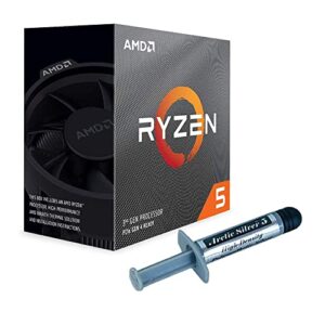 amd 100-100000050box ryzen 5 3500 3.60ghz am4 65w processor + arctic silver 5 high-density polysynthetic silver thermal compound 3.5g