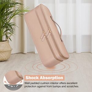 SITHON Double-Layer Travel Carrying Case for Revlon One-Step Hair Dryer/Volumizer/Styler, Water Resistant Storage Organizer Bag Compatible with Shark FlexStyle Attachment (Bag Only), (Rose Gold)