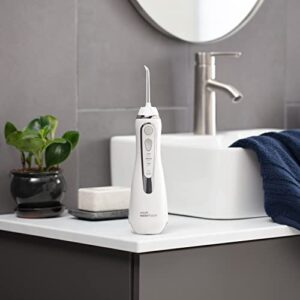 Waterpik Cordless Advanced Water Flosser For Teeth, Gums, Braces, Dental Care With Travel Bag and 4 Tips, ADA Accepted, Rechargeable, Portable, and Waterproof, White WP-580