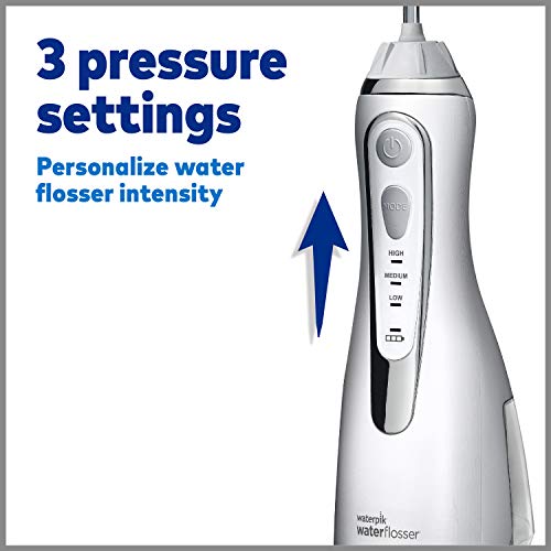 Waterpik Cordless Advanced Water Flosser For Teeth, Gums, Braces, Dental Care With Travel Bag and 4 Tips, ADA Accepted, Rechargeable, Portable, and Waterproof, White WP-580