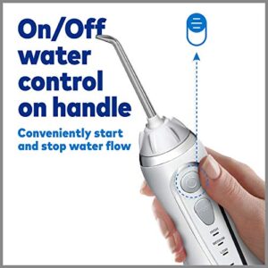 Waterpik Cordless Advanced Water Flosser For Teeth, Gums, Braces, Dental Care With Travel Bag and 4 Tips, ADA Accepted, Rechargeable, Portable, and Waterproof, White WP-580