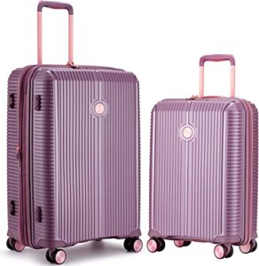 verage 2 piece luggage sets,expandable hardside suitcase with spinner wheels luggage for travel,tsa approved (20/24-inch,purple)