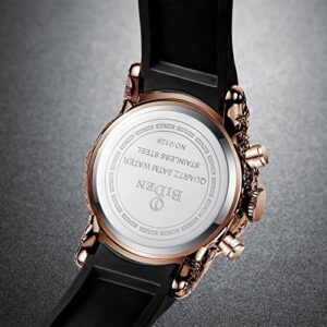 Mens Watches Rose Golden Black