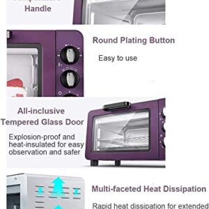 Mini Oven,Convection Countertop Toaster Oven Small Electric Oven Household Baking Small Oven 15 Liter Electric Oven Three-Layer Card Design Purple Useful (Purple)