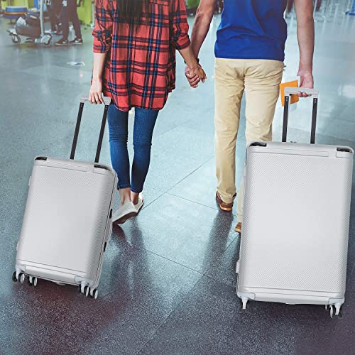 LING RUI 3 Piece Luggage Sets with TSA Approved, Lightweight Hard Shell Travel Large Rolling Checked Suitcases with Spinner Wheels (20/24/28), SILVER