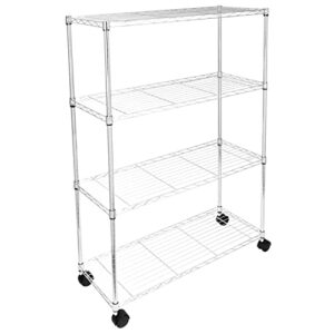 healsmart heavy duty storage shelving unit, 1-tier shelf,chrome,24.02" d x 13.78" w x 21.97" h inch