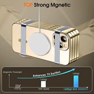 Magnetic Clear for iPhone 14 Pro Max Case with MagSafe [Integrated Camera Glass] Women Phone Case [Original iPhone Exterior] Silicone Cover Slim Thin [Non-Yellowing] Anti-Fingerprint Scratch Men