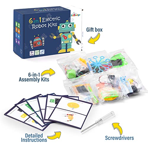 STEM Robotics Kit, 6 Set Electronic Science Projects Experiments for Kids Ages 8-12 6-8, STEM Toys for Boys, DIY Engineering Robot Building Kits for Girls to Build 7 8 9 10 11 12 + Year Old Gift Ideas