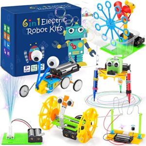 stem robotics kit, 6 set electronic science projects experiments for kids ages 8-12 6-8, stem toys for boys, diy engineering robot building kits for girls to build 7 8 9 10 11 12 + year old gift ideas