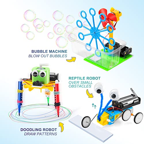 STEM Robotics Kit, 6 Set Electronic Science Projects Experiments for Kids Ages 8-12 6-8, STEM Toys for Boys, DIY Engineering Robot Building Kits for Girls to Build 7 8 9 10 11 12 + Year Old Gift Ideas