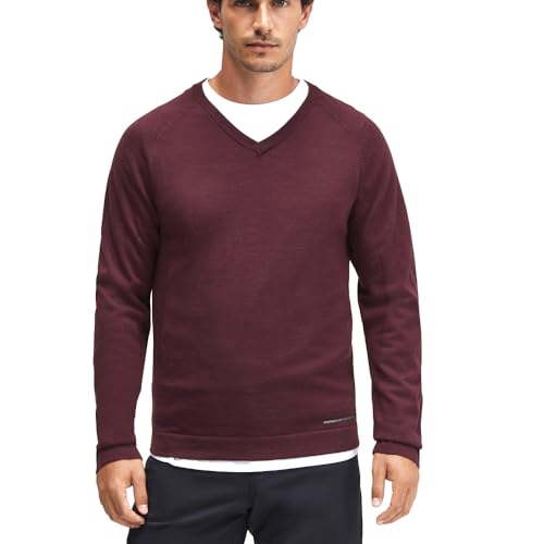 PUMA Mens Porsche Design Evoknit V-Neck Sweater Casual - Red - Size M