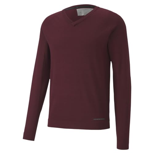 PUMA Mens Porsche Design Evoknit V-Neck Sweater Casual - Red - Size M