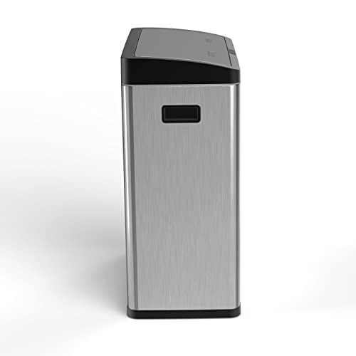 Step N' Sort The 16 Gallon Motion Sensor Dual Trash and Recycling Bin with Removable Inner Bins