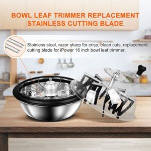 iPower 8-Pack Bowl Leaf Trimmer Replacement Stainless Spin Clean Cut Include 4 Serrated 4 Straight, Actual Length 13.4 Inches, 16'' Blades 8 Pcs