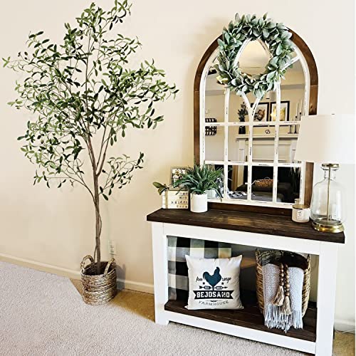 Phimos 7FT Artificial Olive Tree (82") Tall Fake Potted Olive Tree with Planter Large Faux Olive Branches and Fruits Artificial Tree for Modern Home Office Living Room Floor Decor Indoor