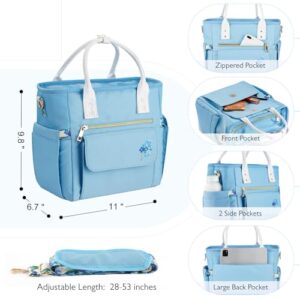 GLORIEROO Deluxe Lunch Bag Women - Leakproof Insulated Lunch Box for Women 2023 Newest Great Gifts for Women Waterproof Multi Pocket Lunch Tote Bag with Removable Strap for Work/Picnic