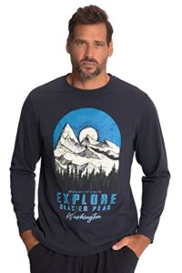 jp 1880 menswear big & tall plus size l-8xl explore mountain print back tee navy blue large 808949130