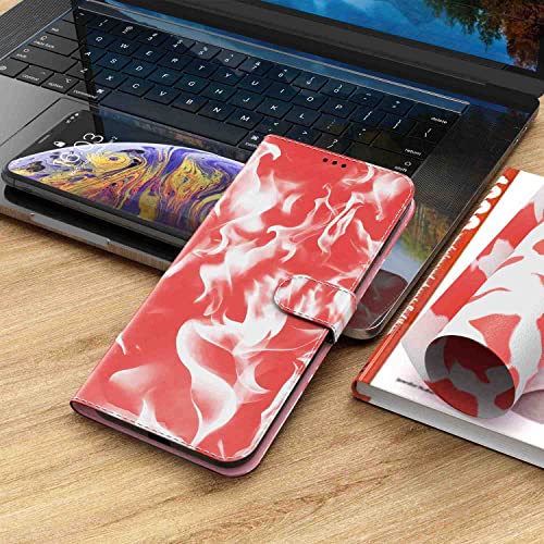 SHOYAO Phone Cover Wallet Folio Case for Oppo REALME 7 PRO, Premium PU Leather Slim Fit Cover for REALME 7 PRO, Horizontal Viewing Stand, Precise Match, Red