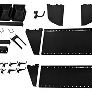 Wall Control 30-P-3232BU Blue Metal Pegboard Pack & KT-400-WRK B Slotted Tool Board Workstation Accessory Kit for Wall Control Pegboard Only, Black