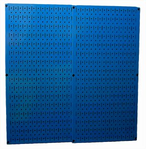 Wall Control 30-P-3232BU Blue Metal Pegboard Pack & KT-400-WRK B Slotted Tool Board Workstation Accessory Kit for Wall Control Pegboard Only, Black