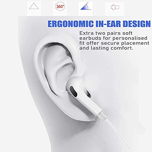 2 Pack Wired Earbuds Headphones 3.5mm in-Ear Earphones with Micphone Built-in Volume Control Compatible with iPhone 6/6S/ Android/iPad/ MP3/ Huawei/Samsung/Computer and Most 3.5mm Audio Devices