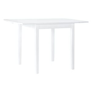 Linon White 30" Square 30" X 48" Fully Extended Torino Drop Leaf Table