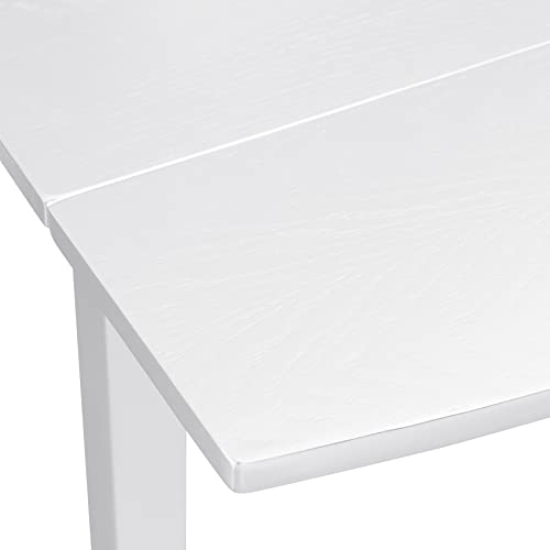 Linon White 30" Square 30" X 48" Fully Extended Torino Drop Leaf Table