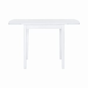 Linon White 30" Square 30" X 48" Fully Extended Torino Drop Leaf Table