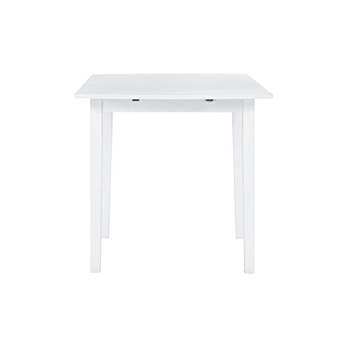 Linon White 30" Square 30" X 48" Fully Extended Torino Drop Leaf Table