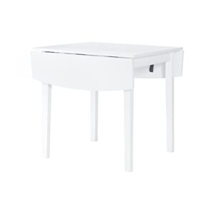 Linon White 30" Square 30" X 48" Fully Extended Torino Drop Leaf Table