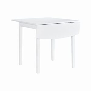 Linon White 30" Square 30" X 48" Fully Extended Torino Drop Leaf Table