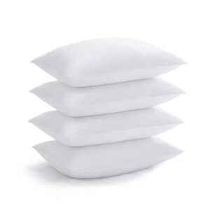 acanva bed pillows for sleeping, cooling hotel quality with premium soft 3d down alternative fill for back, stomach or side sleepers, standard (pack of 4), white 4 count