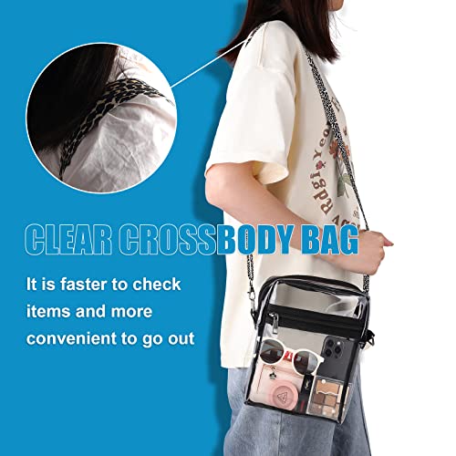 BEELIFY Clear Bag Stadium Approved Purse, Clear Crossbody Bag for Stadium, Concerts, College Games