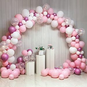 pink and white balloons 112pcs light pink balloons white confetti metallic rose gold balloons for birthday anniversary party decorations