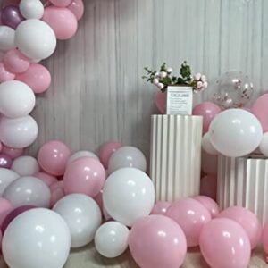 Pink and White Balloons 112PCS Light Pink Balloons White Confetti Metallic Rose Gold Balloons for Birthday Anniversary Party Decorations