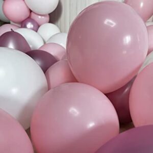 Pink and White Balloons 112PCS Light Pink Balloons White Confetti Metallic Rose Gold Balloons for Birthday Anniversary Party Decorations